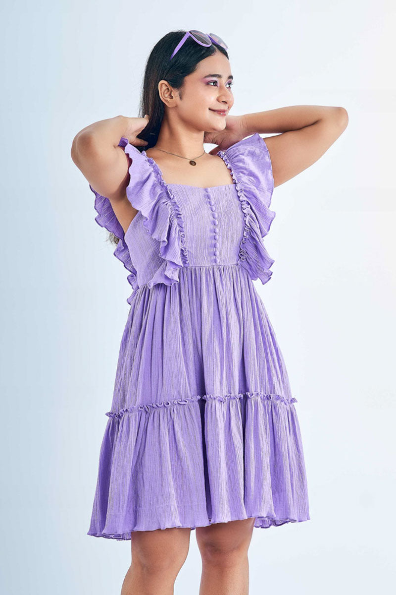 Berry | Ruffled Dress – Tanoti