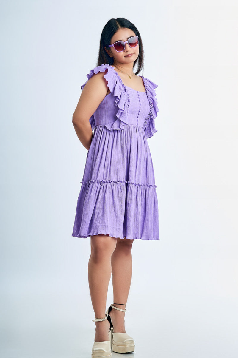 Berry | Ruffled Dress – Tanoti