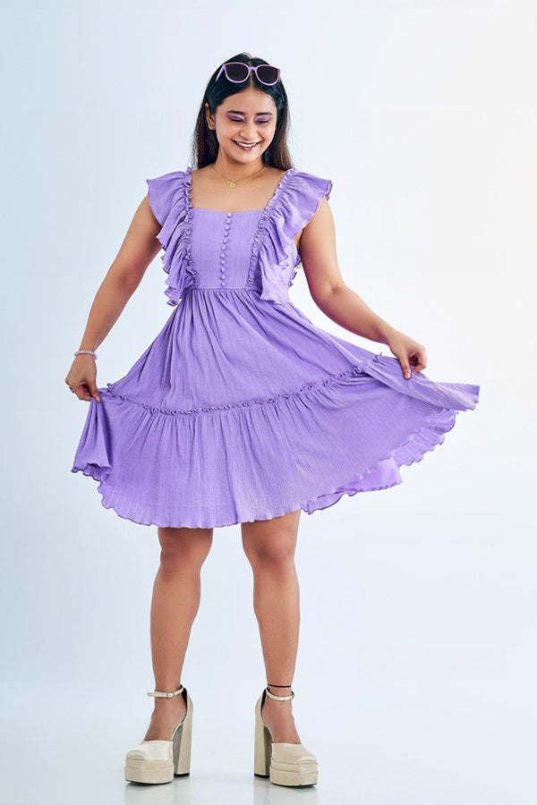 Berry | Ruffled Dress – Tanoti